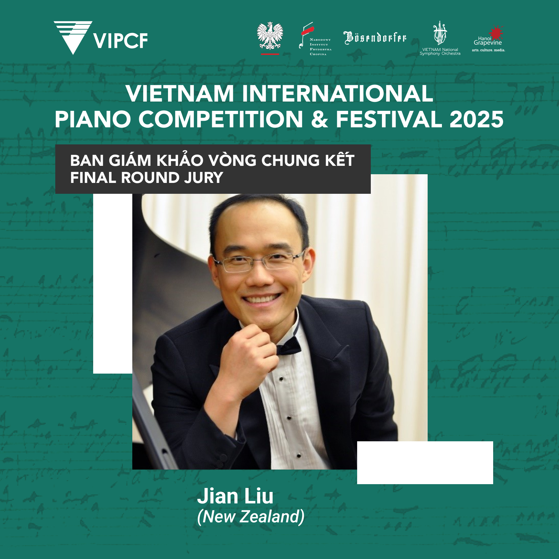 GIỚI THIỆU BAN GIÁM KHẢO VIPCF 2025 - JIAN LIU - VIPCF